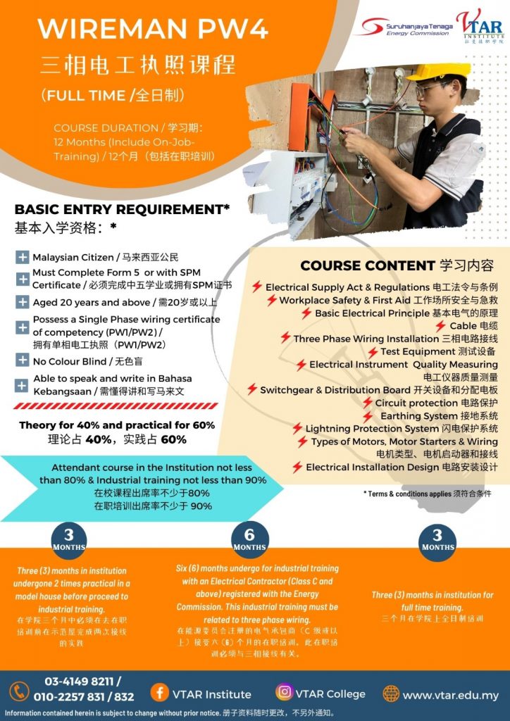 Wireman PW4 Compentency Course In Malaysia | Vtar Institute